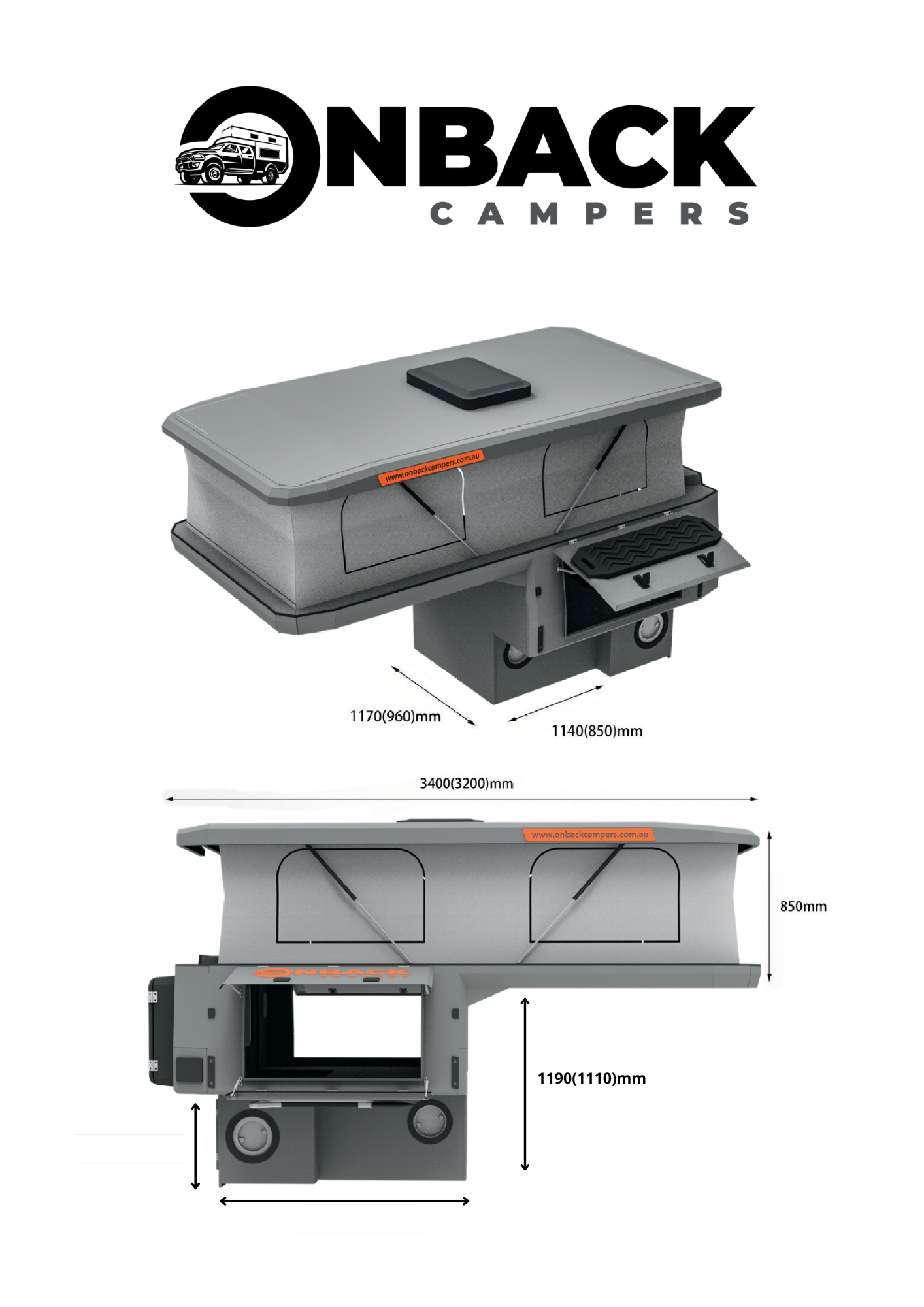 Build Your Tray Back Camper | T1 & T2 Series | OnBack Campers Australia ...
