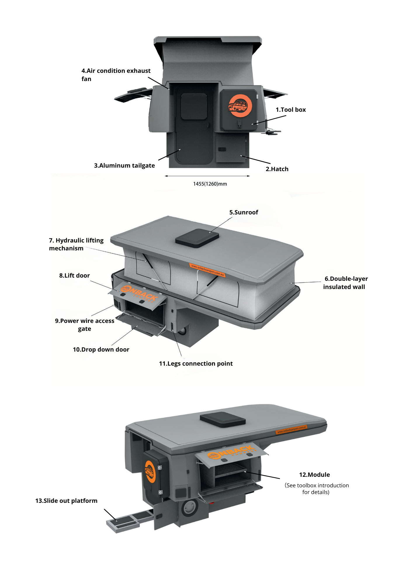 Build Your Tray Back Camper | T1 & T2 Series | OnBack Campers Australia ...