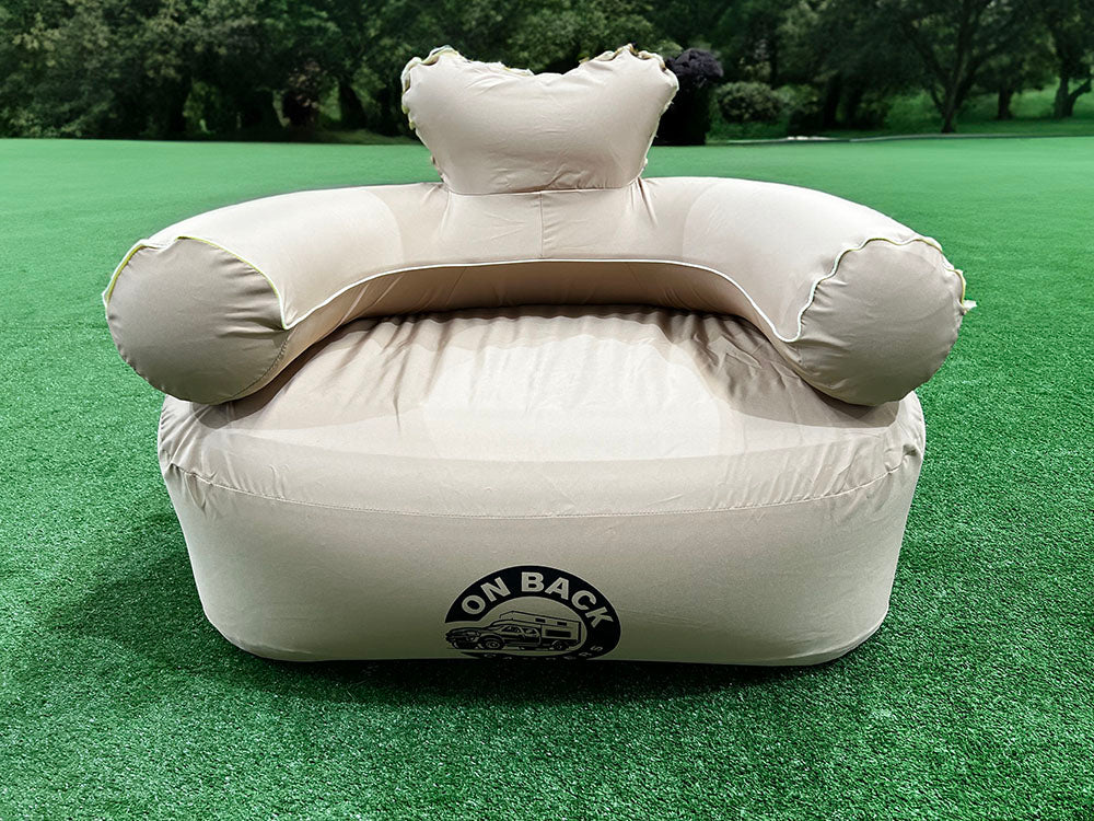OBC Inflatable Single Sofa with LED light stripes (Khaki) – On Back Campers