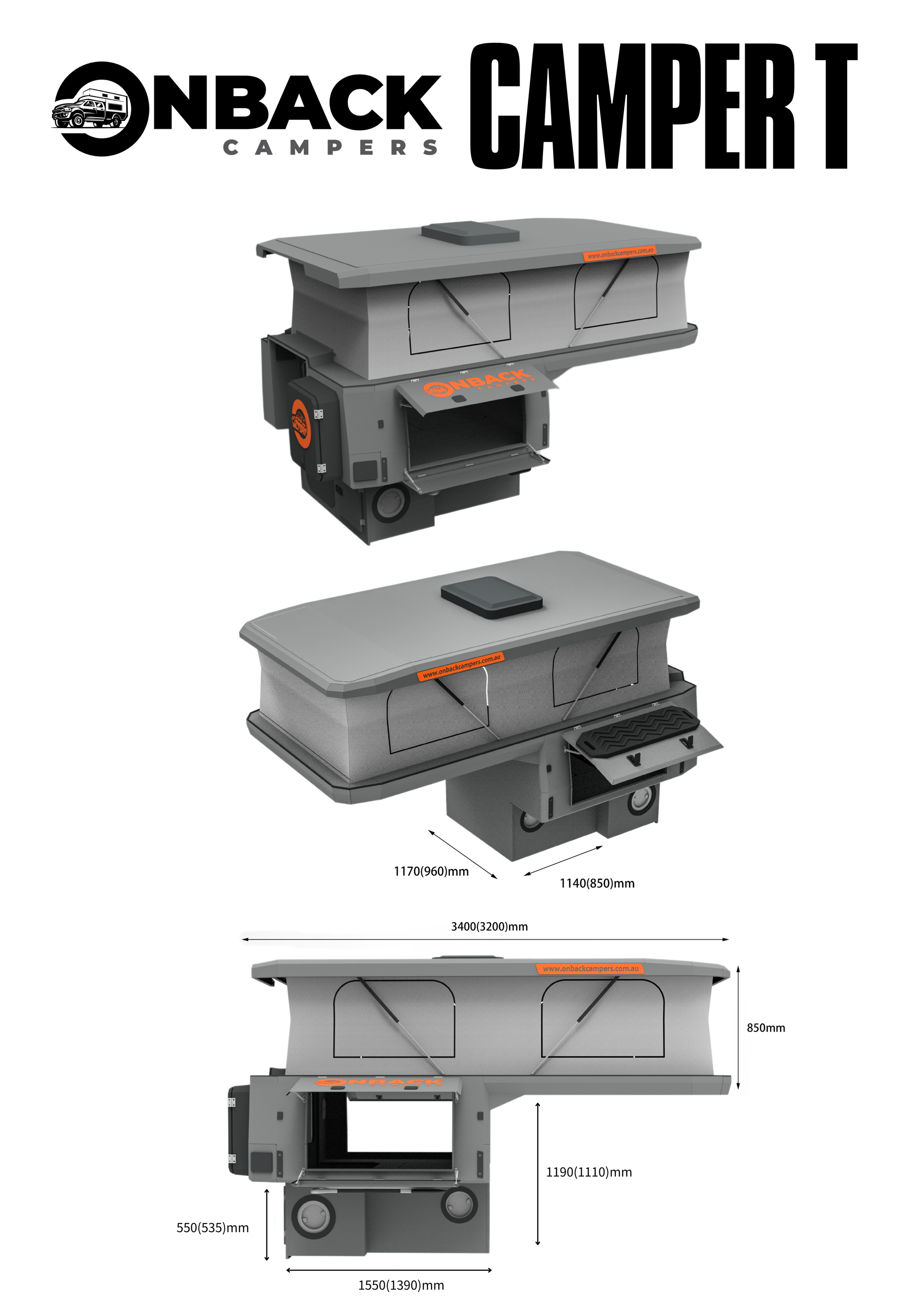 Build Your Tray Back Camper | T1 & T2 Series | OnBack Campers Australia ...